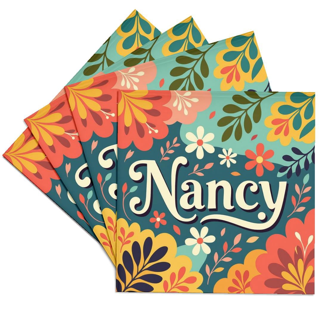 3drose, Nancy Female Name. Colorful Floral Boho Style Decoration Artsy ...