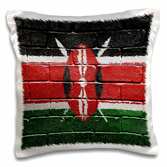 3drose, National Flag of Kenya Painted onto a Brick Wall Kenyan, 16x16 ...