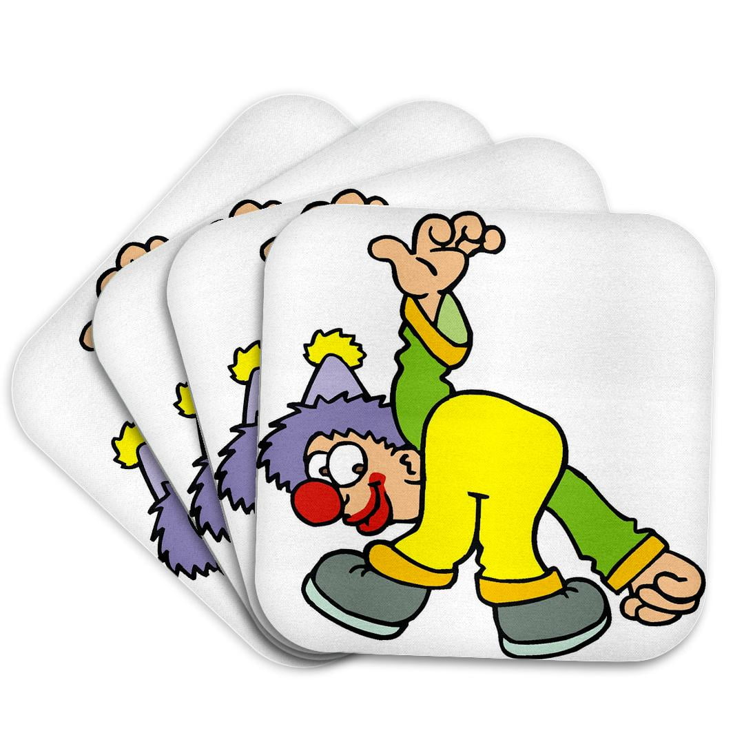 3drose, Naughty Birthday Clown, Set of 4 Coasters - Soft - Walmart.com