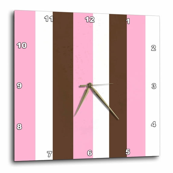 3drose, Neapolitan Stripes Ice Cream Art, 10x10 Wall Clock - Walmart.com