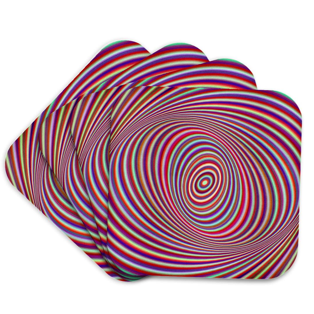 3drose, Neon Hypnosis - Colorful Ellipse Design, Set of 4 Coasters ...