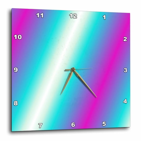 3drose, Neon Turquoise to Purple, 10x10 Wall Clock - Walmart.com