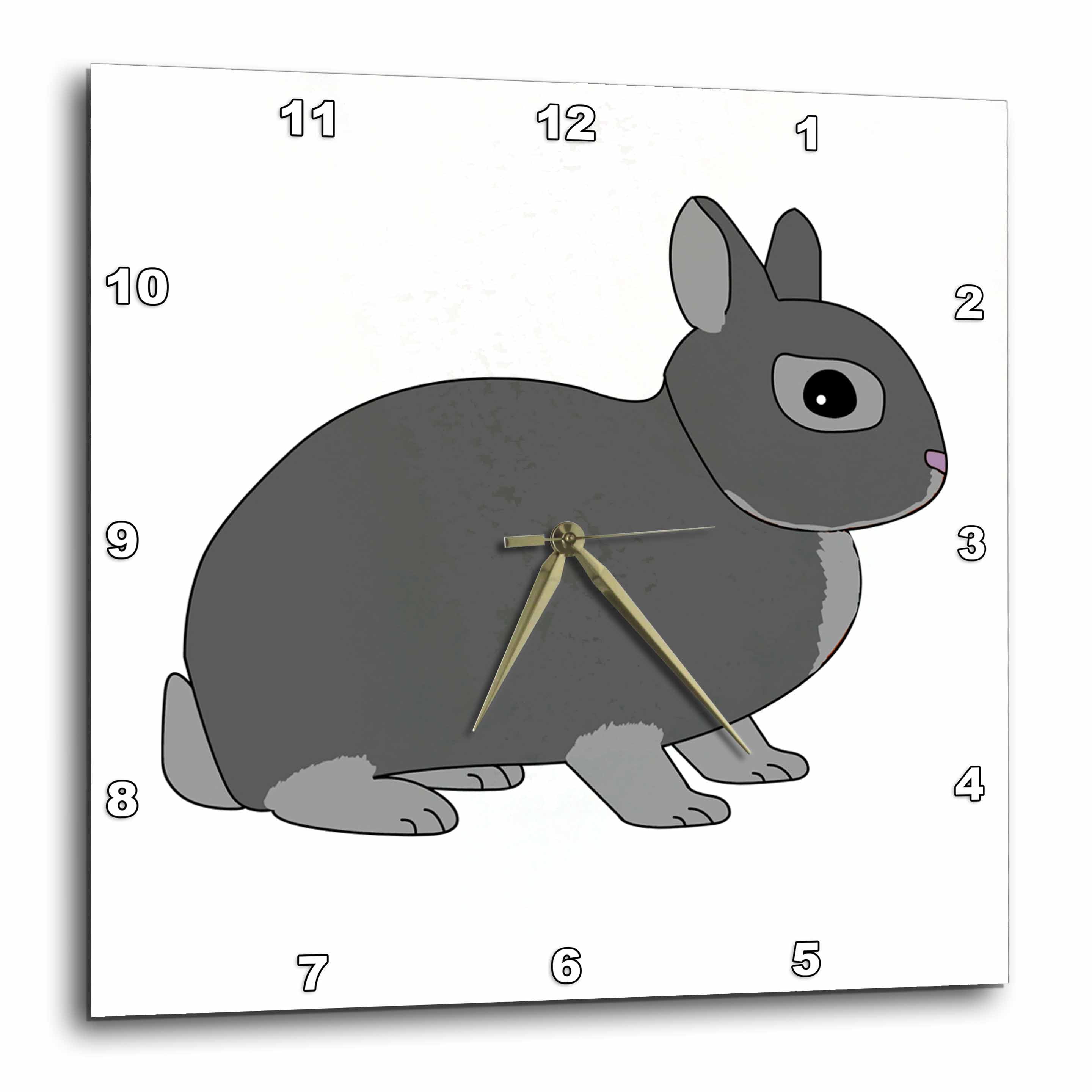3drose, Netherland Dwarf Rabbit Silver Grey, 15x15 Wall Clock - Walmart.com