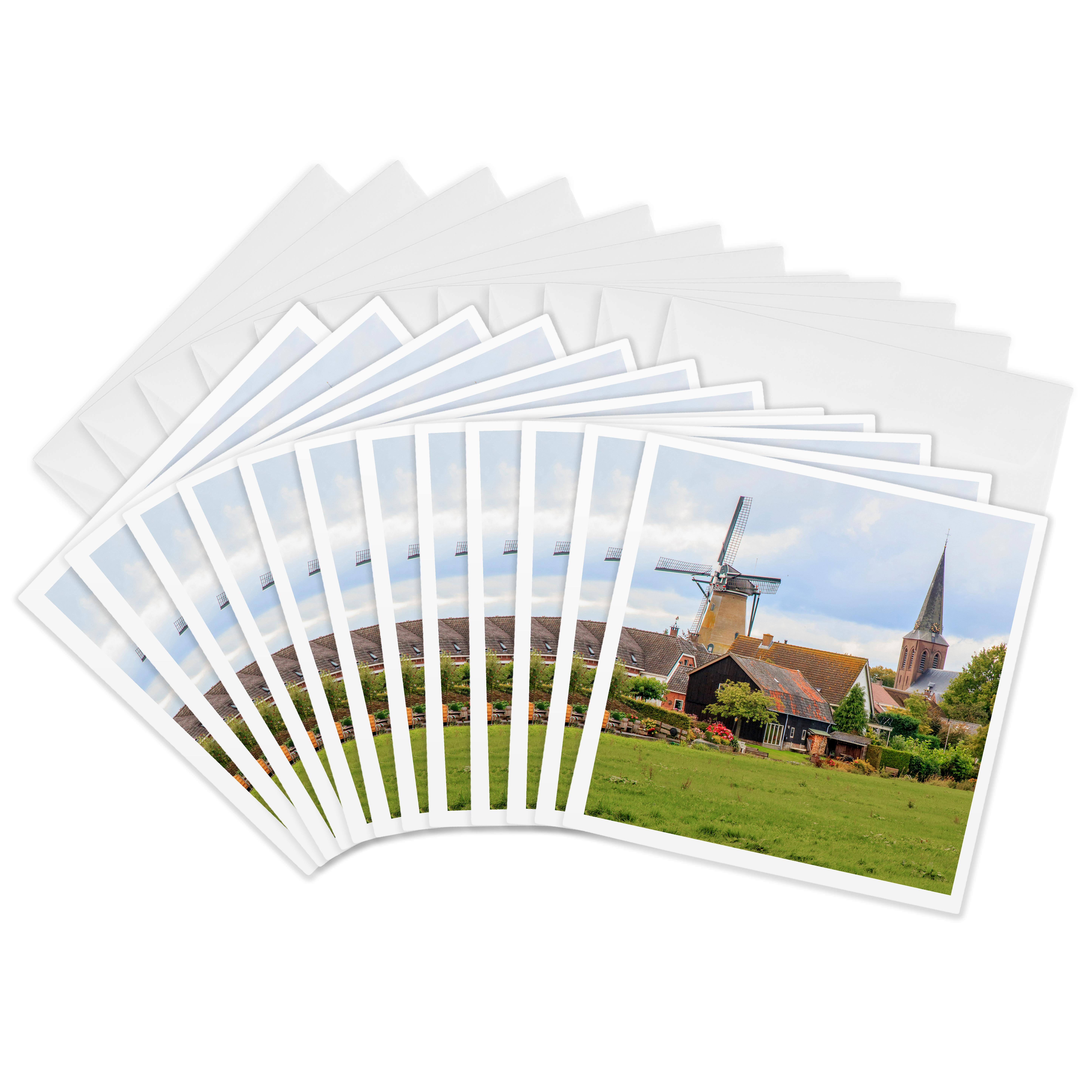 3drose, Netherlands, Utrecht, Cothen. Small Town Skyline., 12 Greeting ...