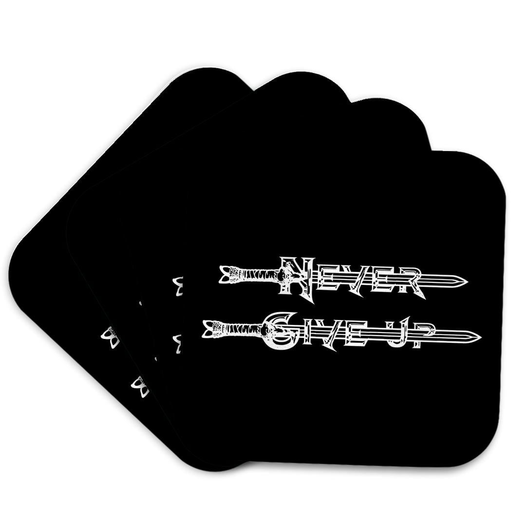 3drose, Never Give up Text. Medieval Sword, Beaded Letters on Black ...