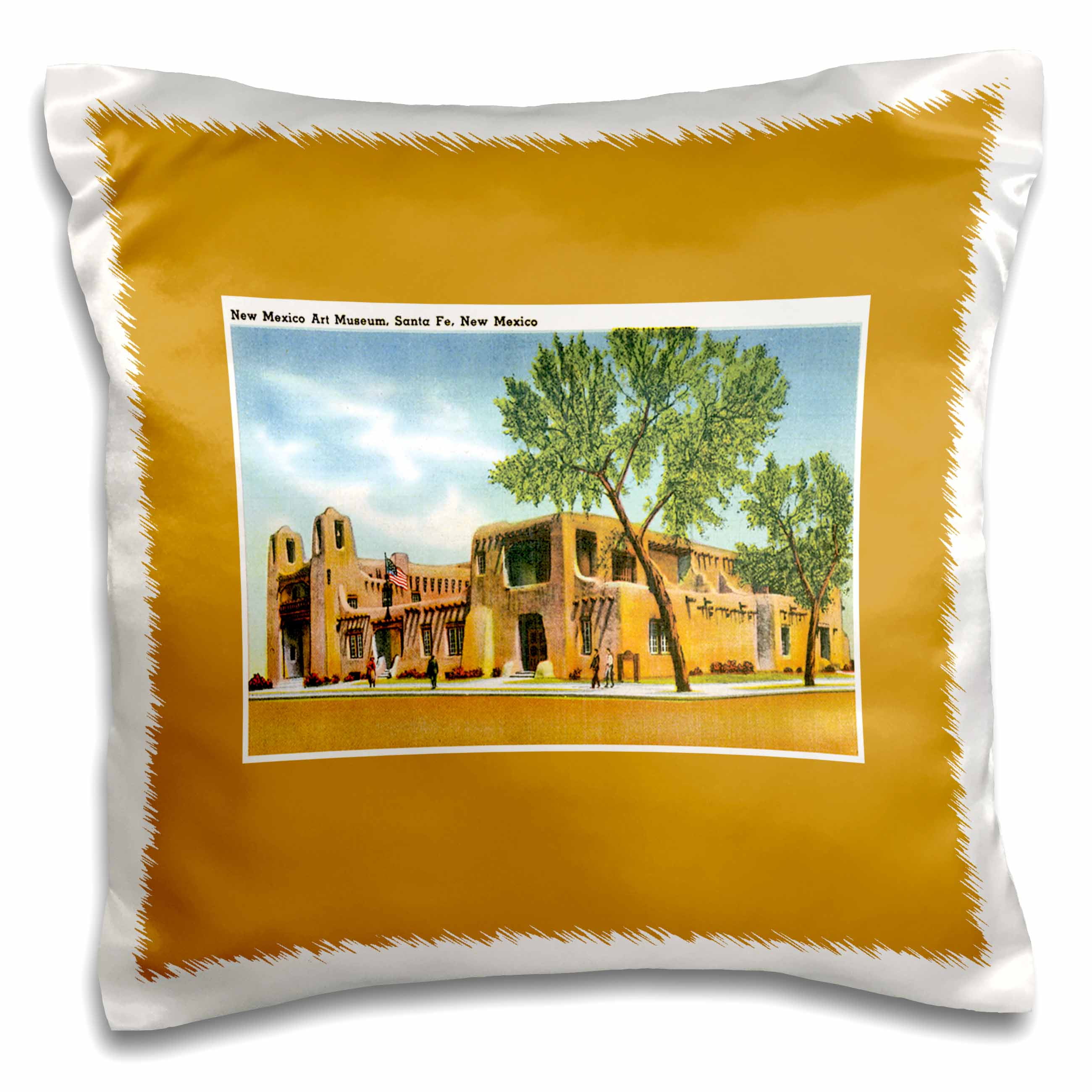 3drose, New Mexico Art Museum, Santa Fe New Mexico, 16x16 inch Pillow ...