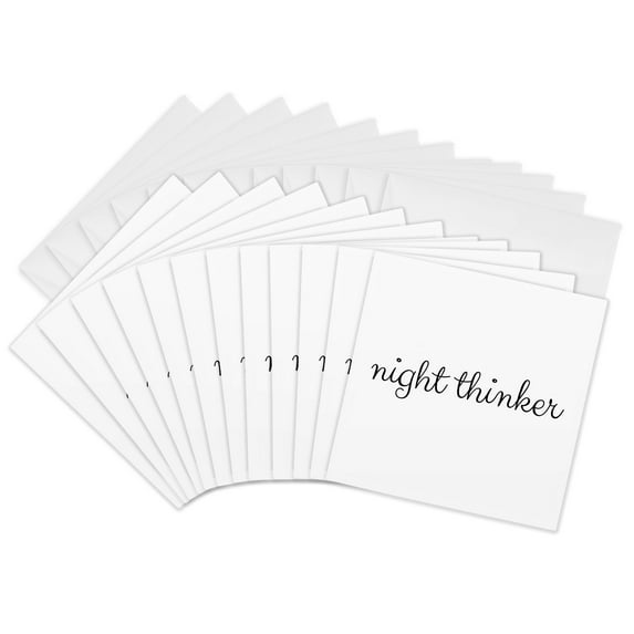 3drose, Night Thinker. Cursive Black Lettering on White Background., 12 ...