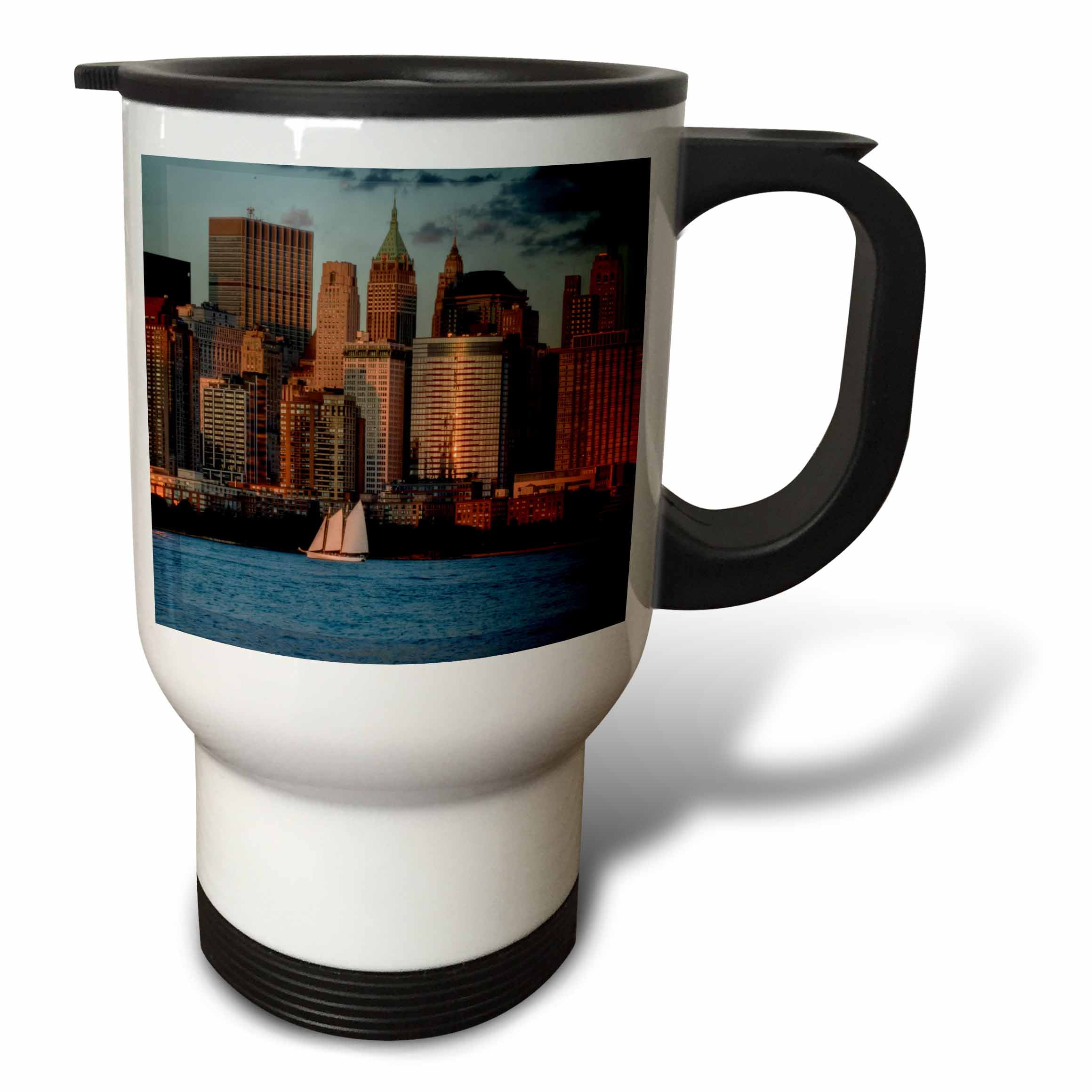 3drose, Nyc Skyline, Sailing Boat on Hudson River, Late Afternoon ...