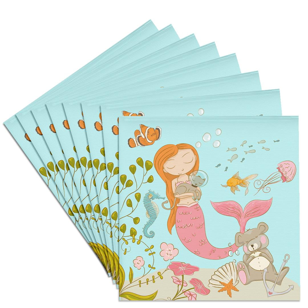 3drose, Ocean Fairy Underwater Illustration for Kids - Mermaid Bear Cat ...