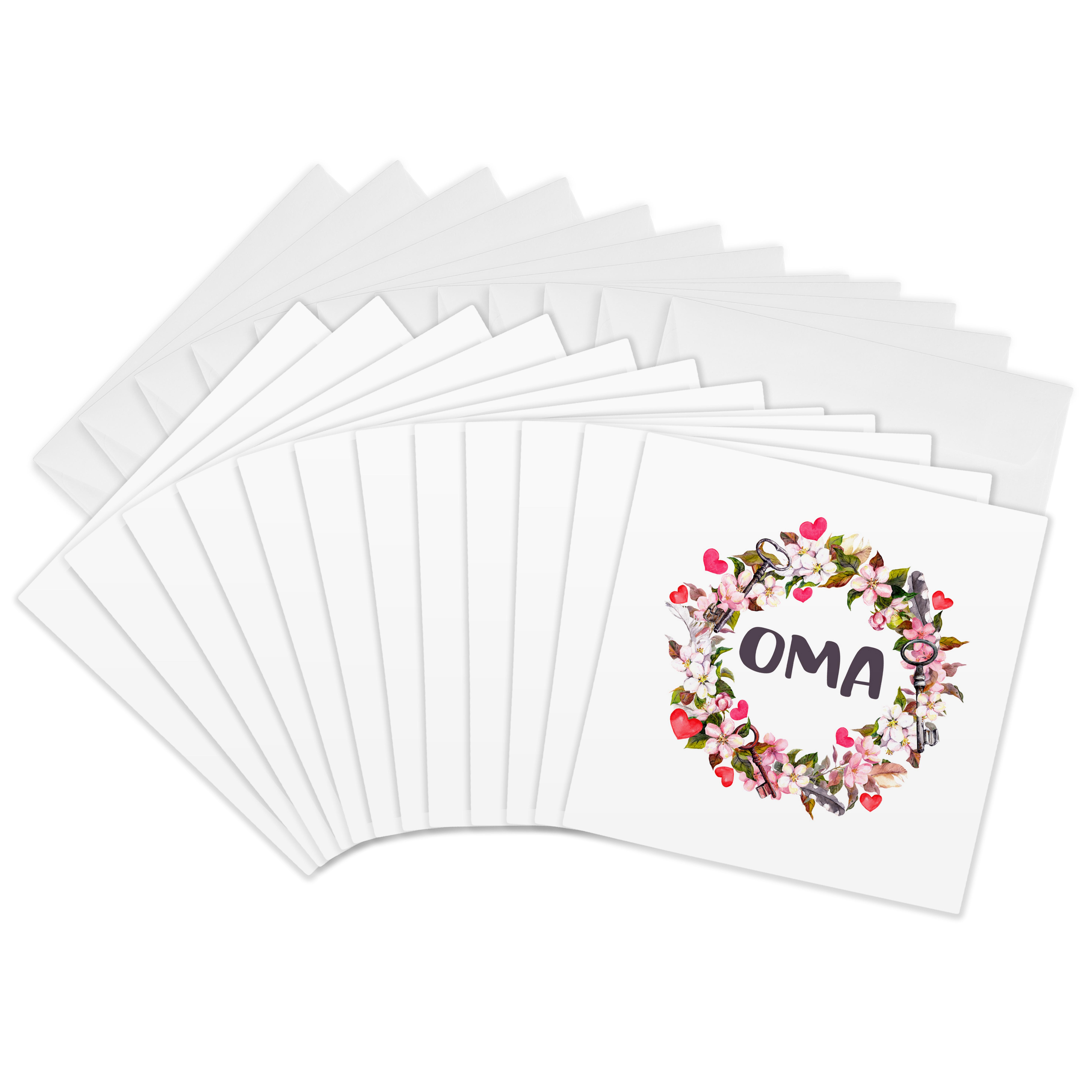 3drose, Oma Floral German Grandmother Floral Heart Wreath Hearts Keys ...