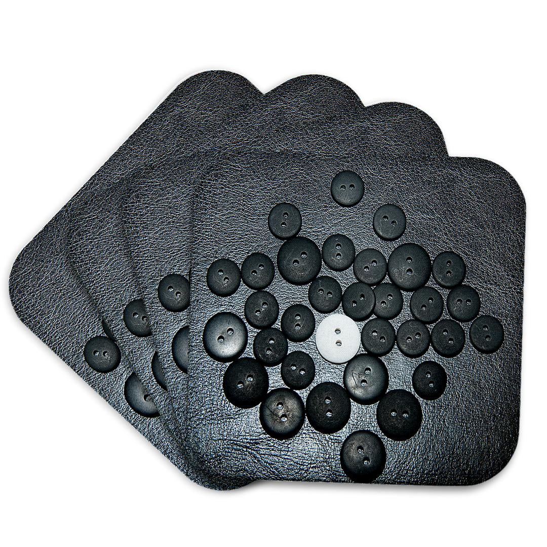 3drose, One Big White Button in the Center of Small and Large Black ...