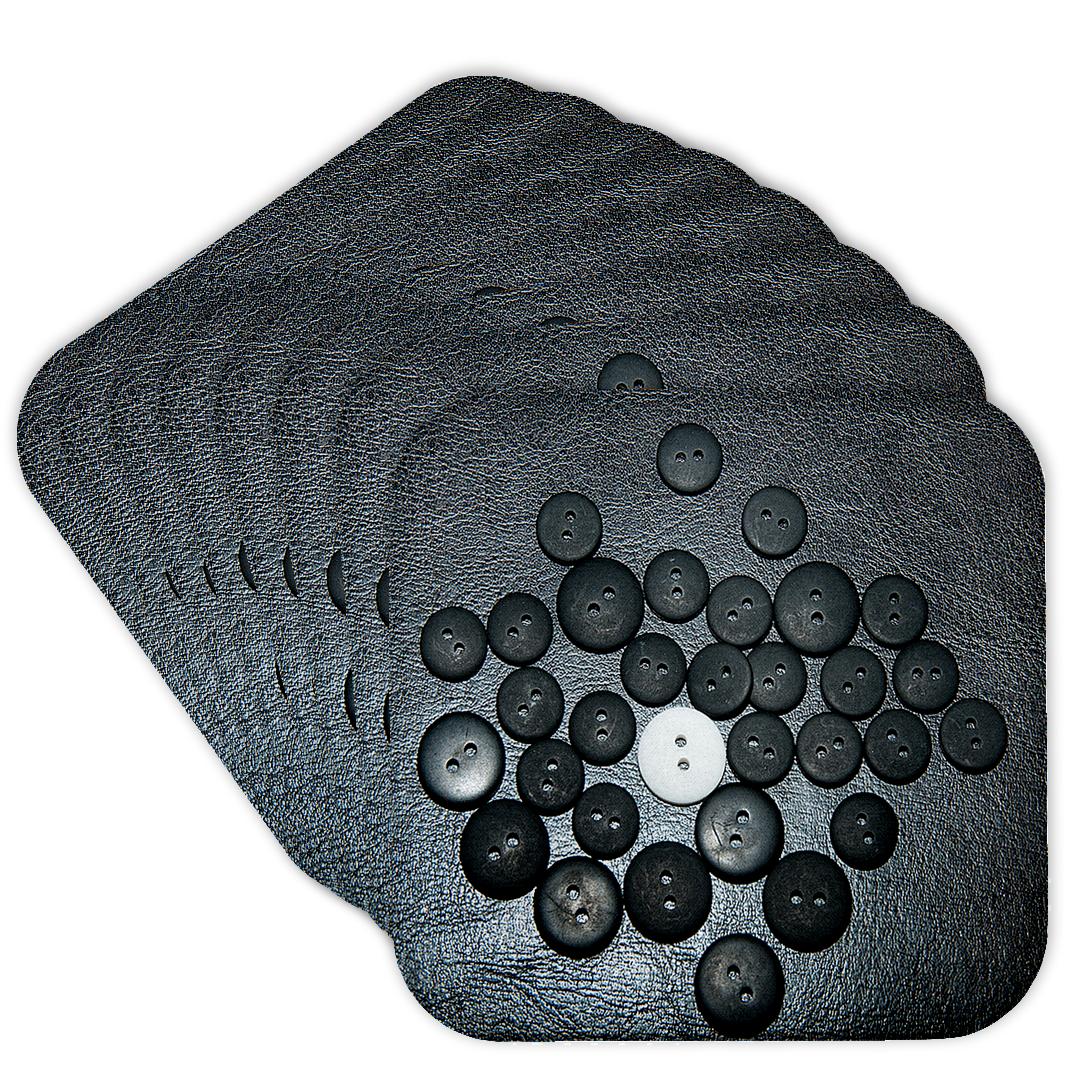 3drose, One Big White Button in the Center of Small and Large Black ...