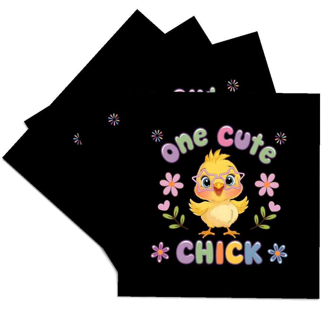 3drose, One Cute Chic, Flowers on Black. Happy Easter Greeting, Gift ...