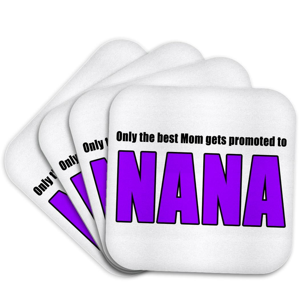 3drose, Only the Best Mom Gets Promoted to Nana Purple, Set of 4 ...