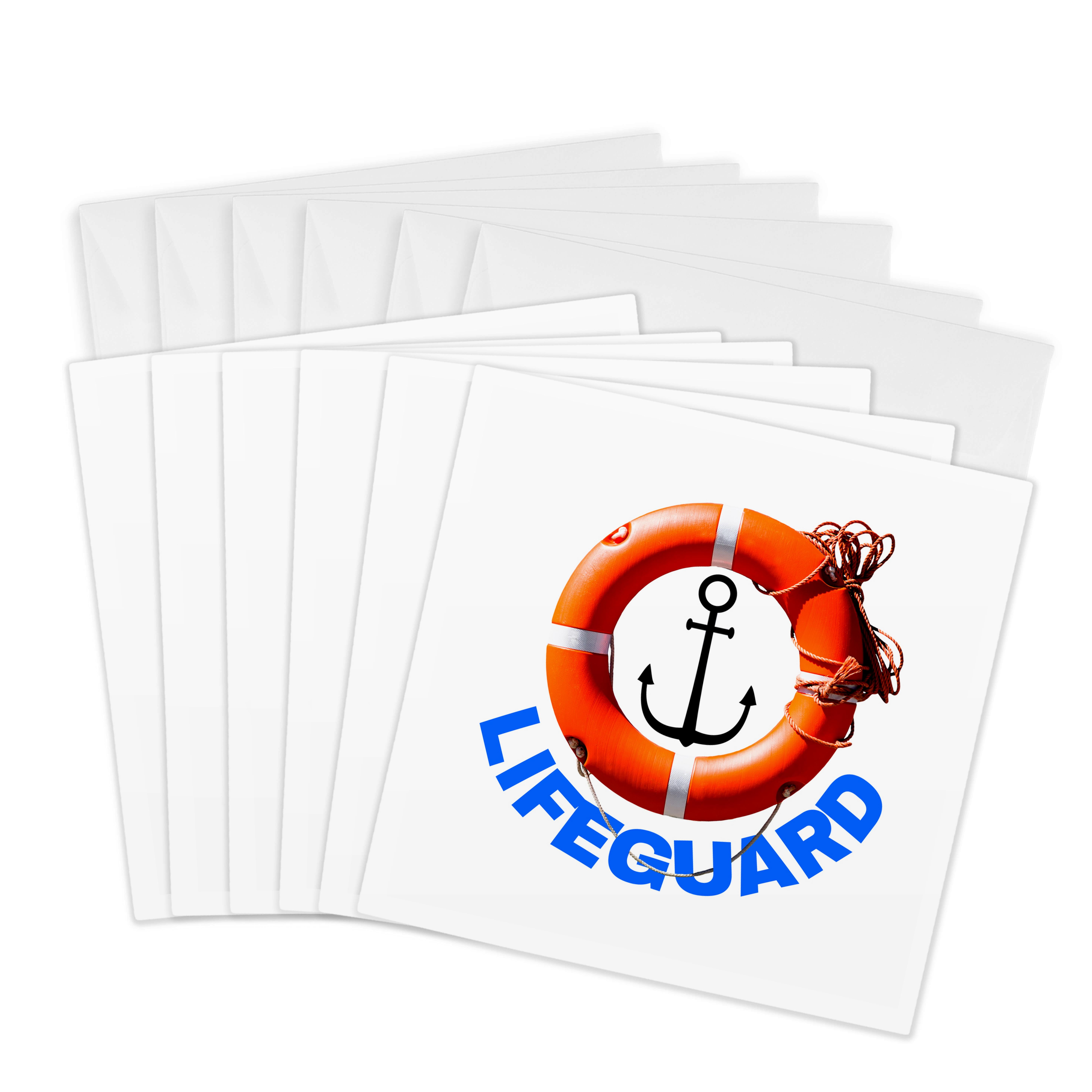 3drose, Orange Life Buoy Ring, Rope, Anchor, Blue Text Lifeguard on ...
