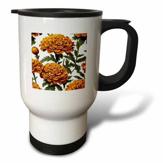 3drose, Orange Marigold Floral Elegance Botanical Art Cut Out, 14oz ...