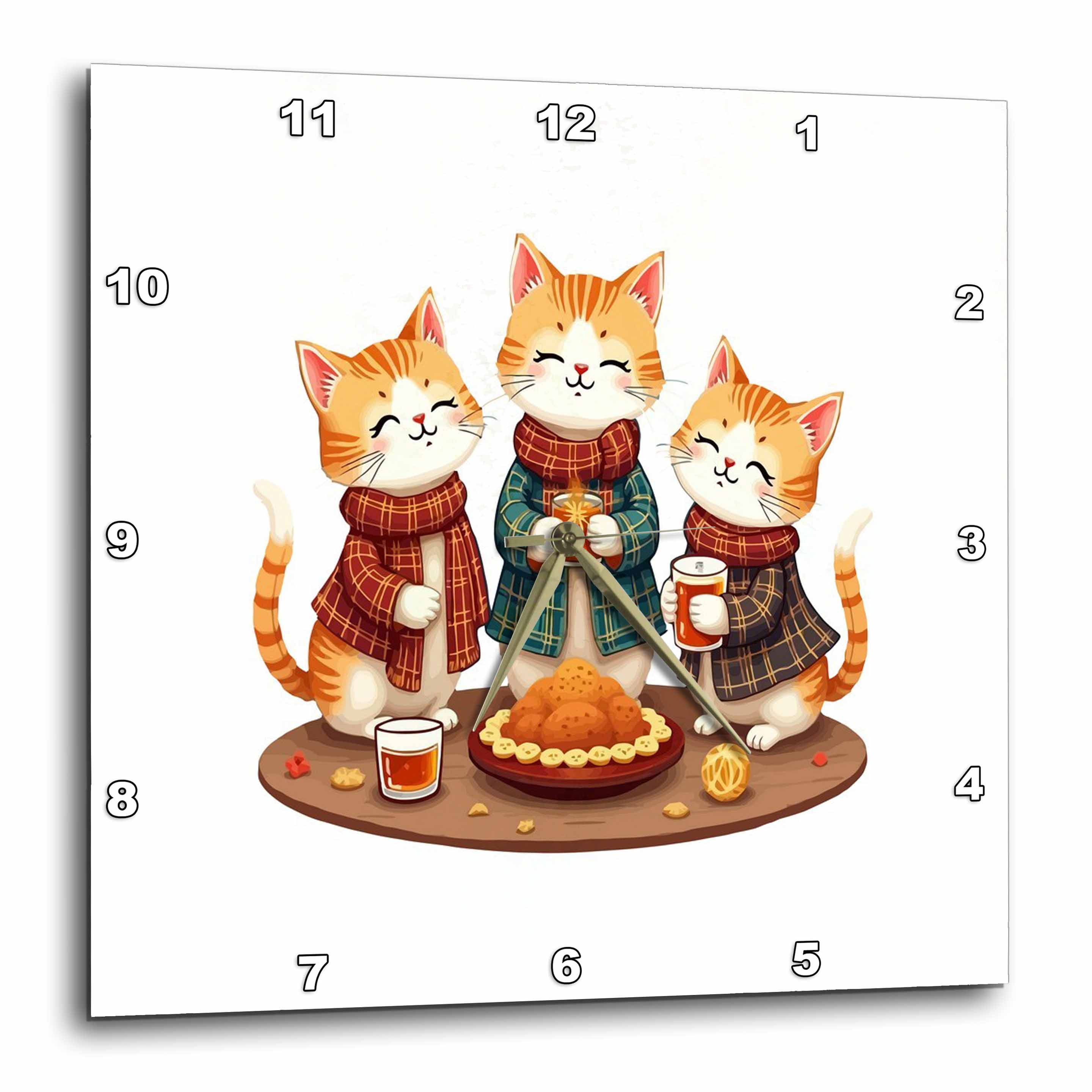 3drose, Orange Tabby Cats with Drams Scottish Themed Celebration, 15x15 ...