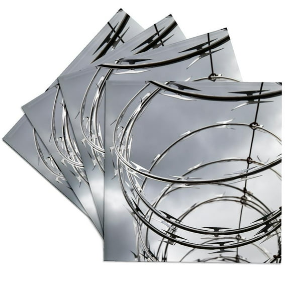 3drose, Oregon, Springfield, Fall Creek Lake. Barbed Wire., Set of 4 ...