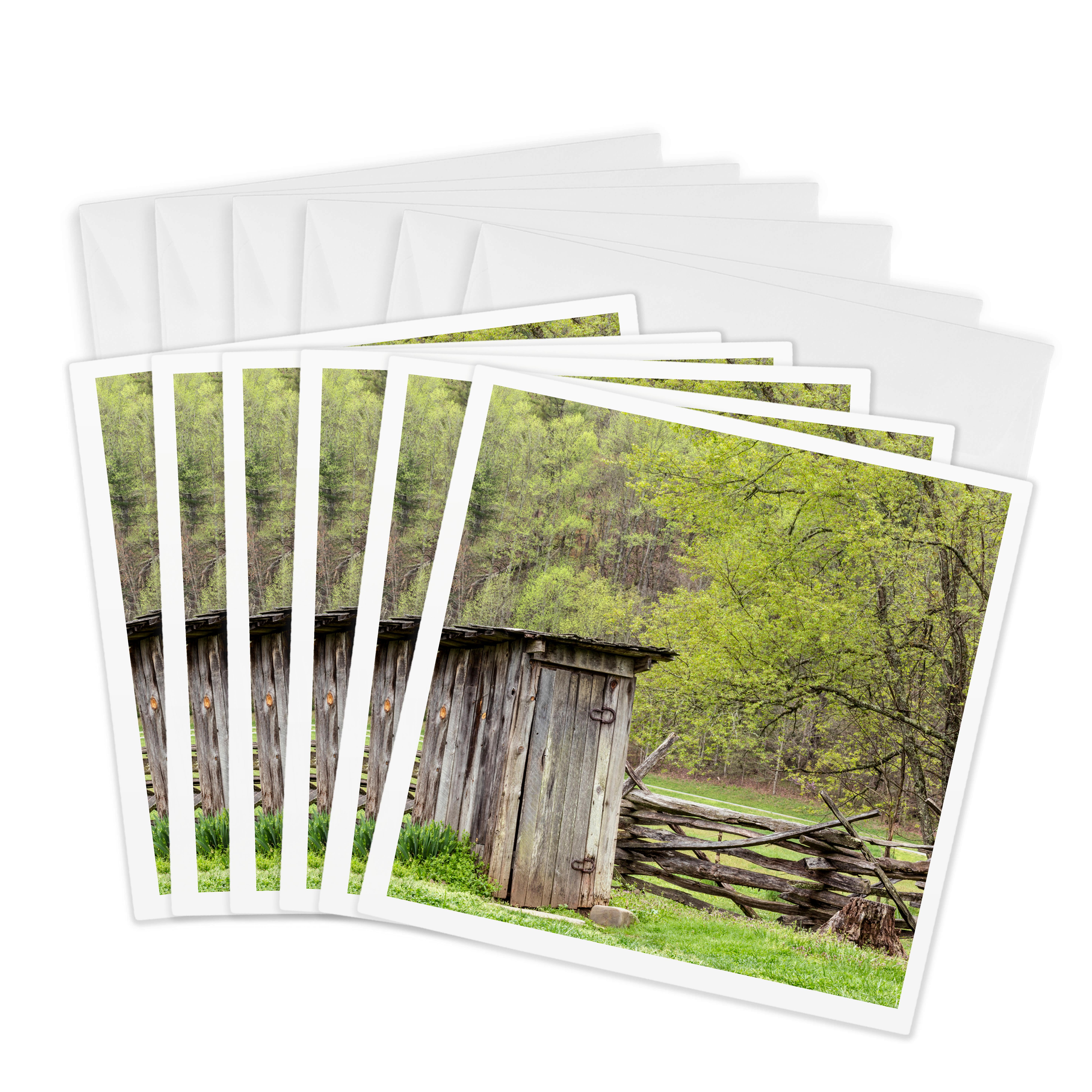 3drose, Outhouse, Pioneer Homestead, Great Smoky Mountains Np, North Carolina, 6 Greeting Cards ...
