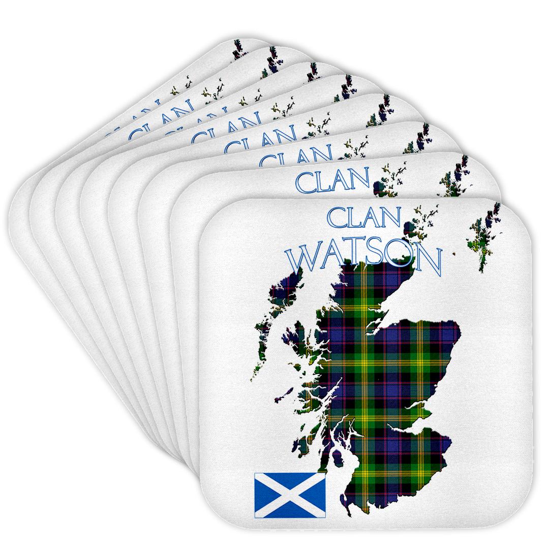 3drose, Outline of Scotland with the Watson Clan Family Tartan., Set of ...