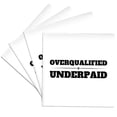 3drose, Overqualified Yet Underpaid Typography Design, Set of 4 Ceramic ...