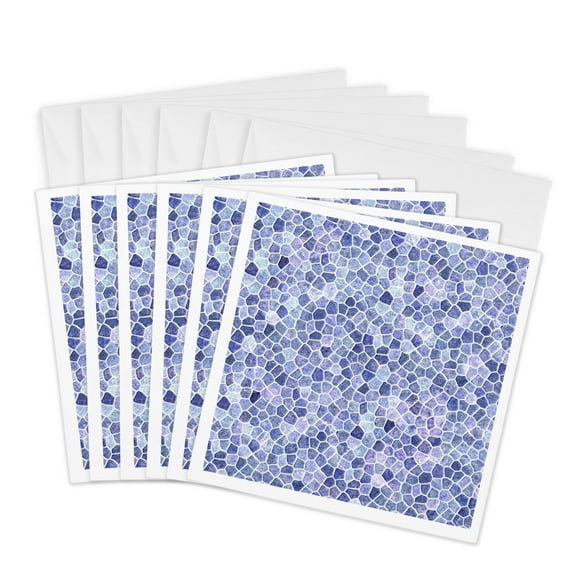 3drose, Pale Blue Cobbled Patchwork Irregular Pattern, 6 Greeting Cards ...