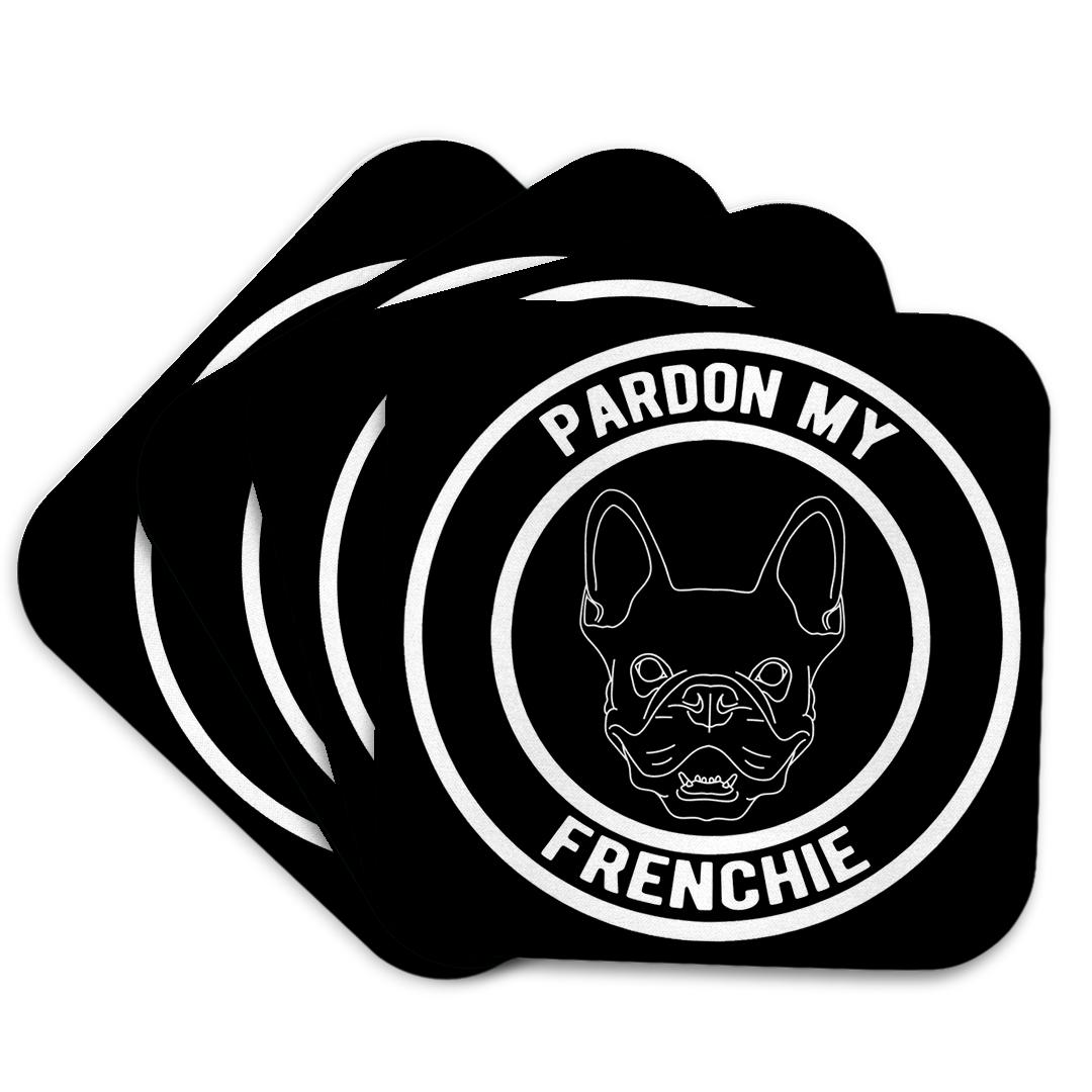 3drose, Pardon My Frenchie in a Circle with French Bulldog on Black ...