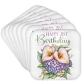 3drose, Pastel Calla Lily Happy 21st Birthday, Set of 8 Coasters - Cork ...