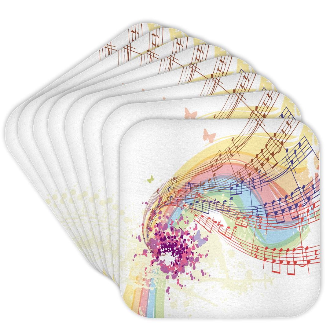 3drose, Pastel Grunge Musical Notes Flourish, Set of 8 Coasters - Cork ...