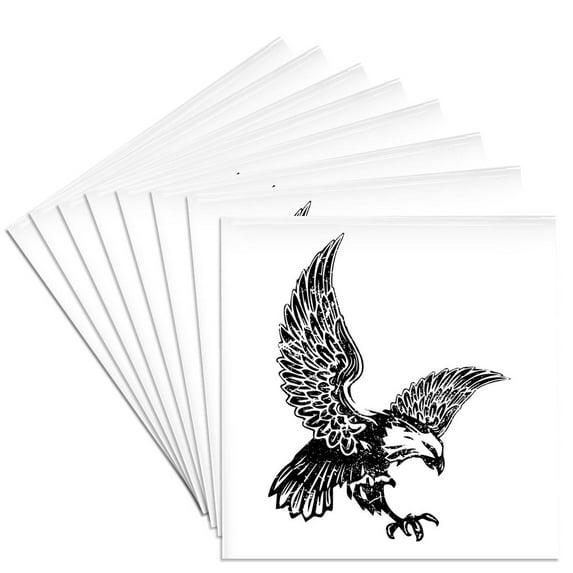 3drose, Patriotic Bald Eagle in Flight Black and White Grunge Effect ...