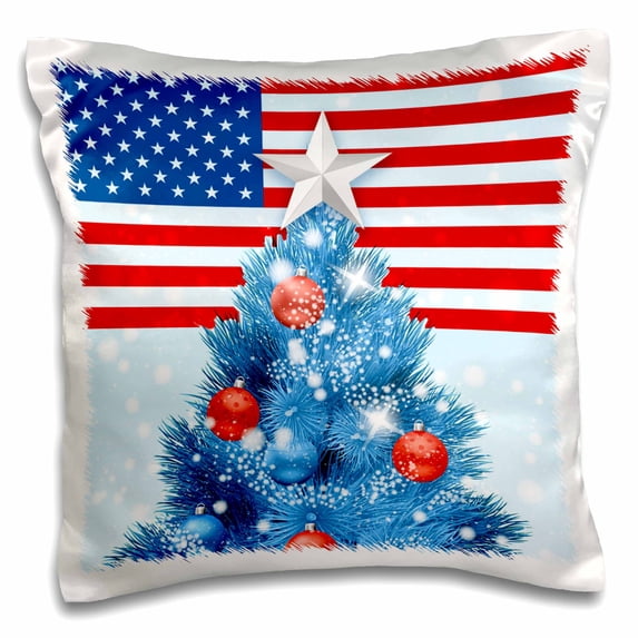 3drose, Patriotic Christmas Tree in Red White and Blue with American ...