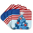 3drose, Patriotic Christmas Tree in Red White and Blue with American ...