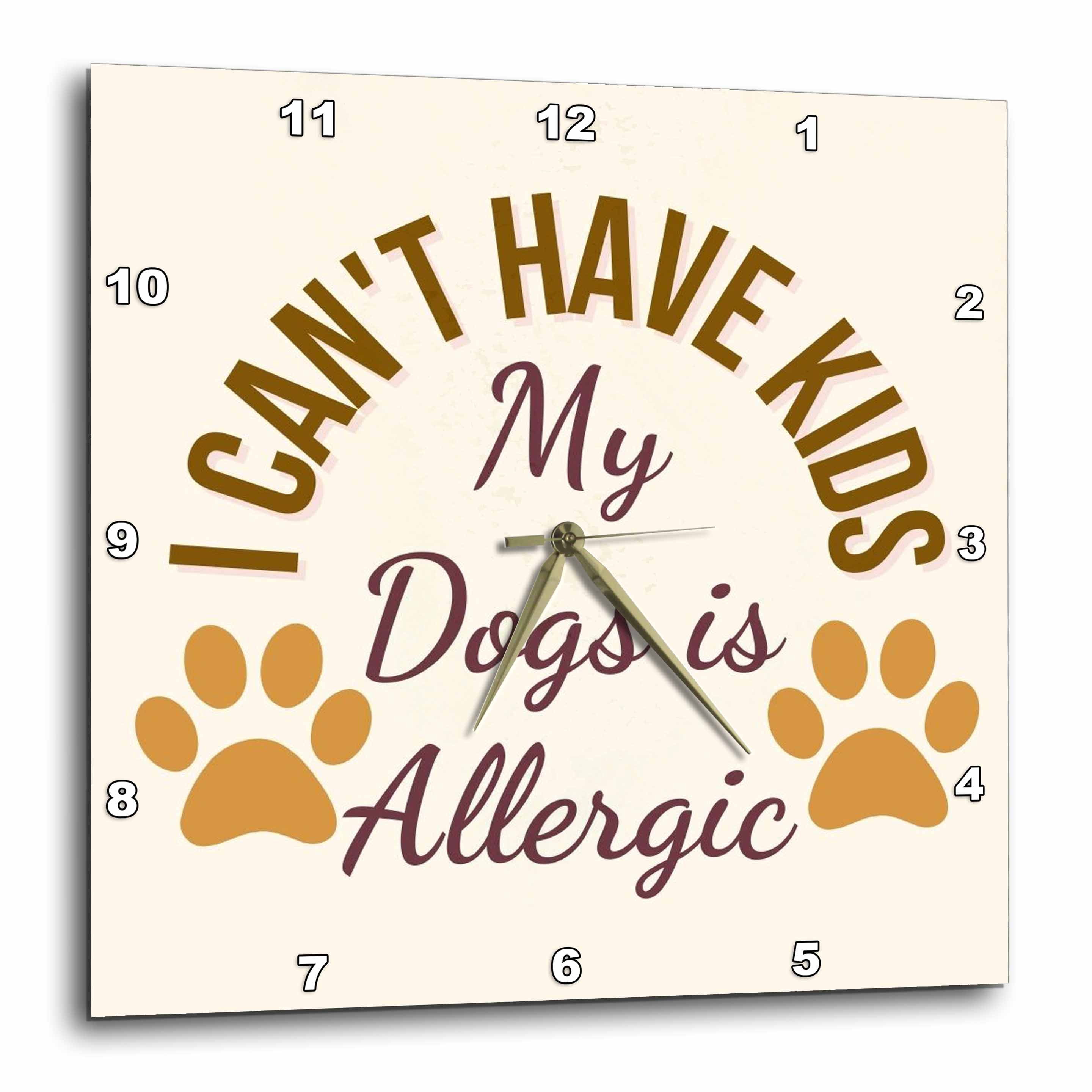 3drose, Paw Print with Funny Text, 13x13 Wall Clock - Walmart.com