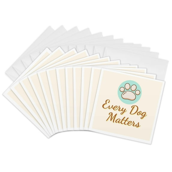 3drose, Paw Prints with Text of Everyday Matters, 12 Greeting Cards ...
