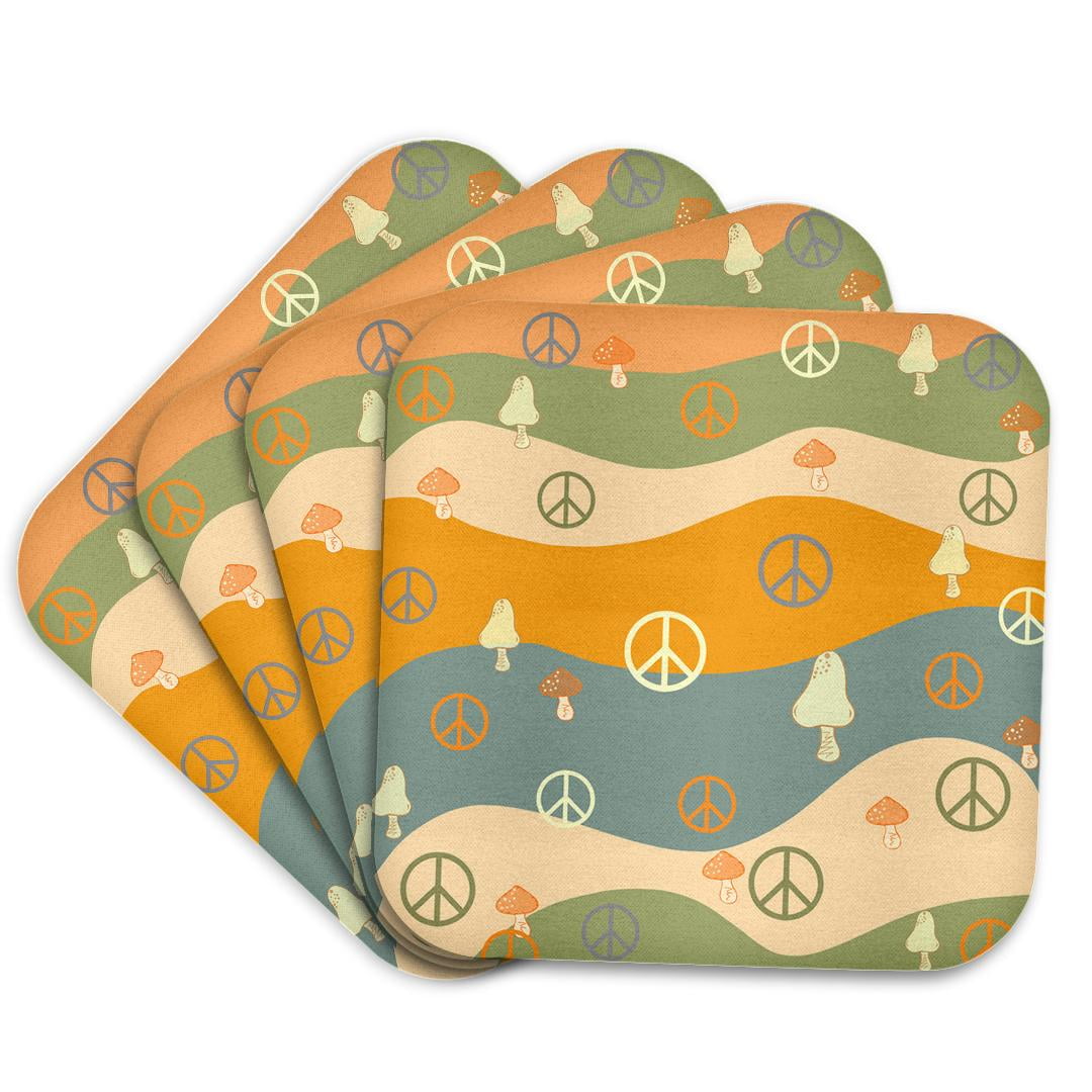 3drose, Peace Signs, Orange, Green, Peach Color, Steely Blue, Mushrooms ...