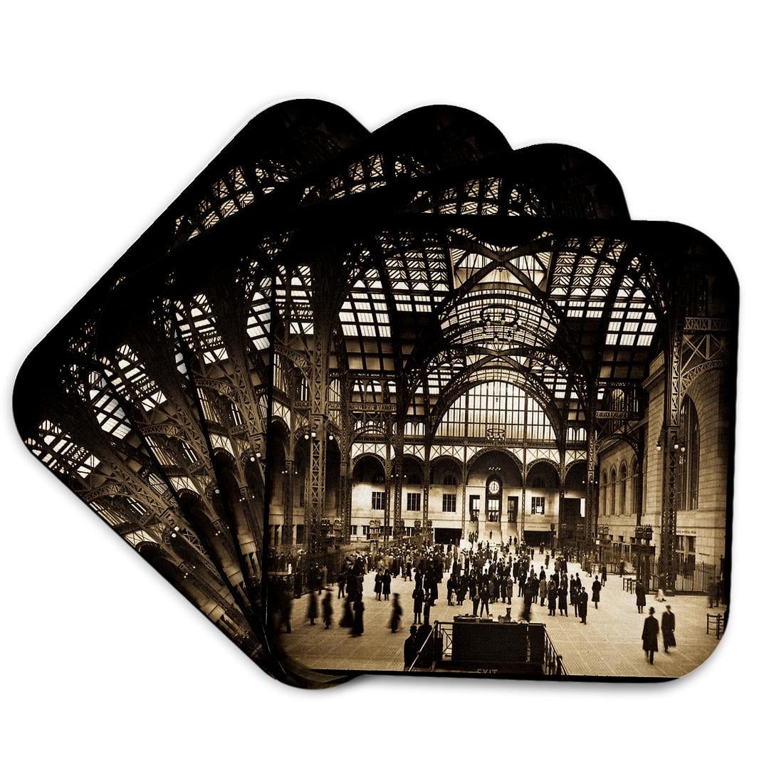 3drose, Penn Station New York City 1910 Sepia Tone, Set of 4 Coasters ...