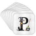 3drose, Perfect Letter P. Halloween Monogram, Broom, Wizard Hat, Cat ...