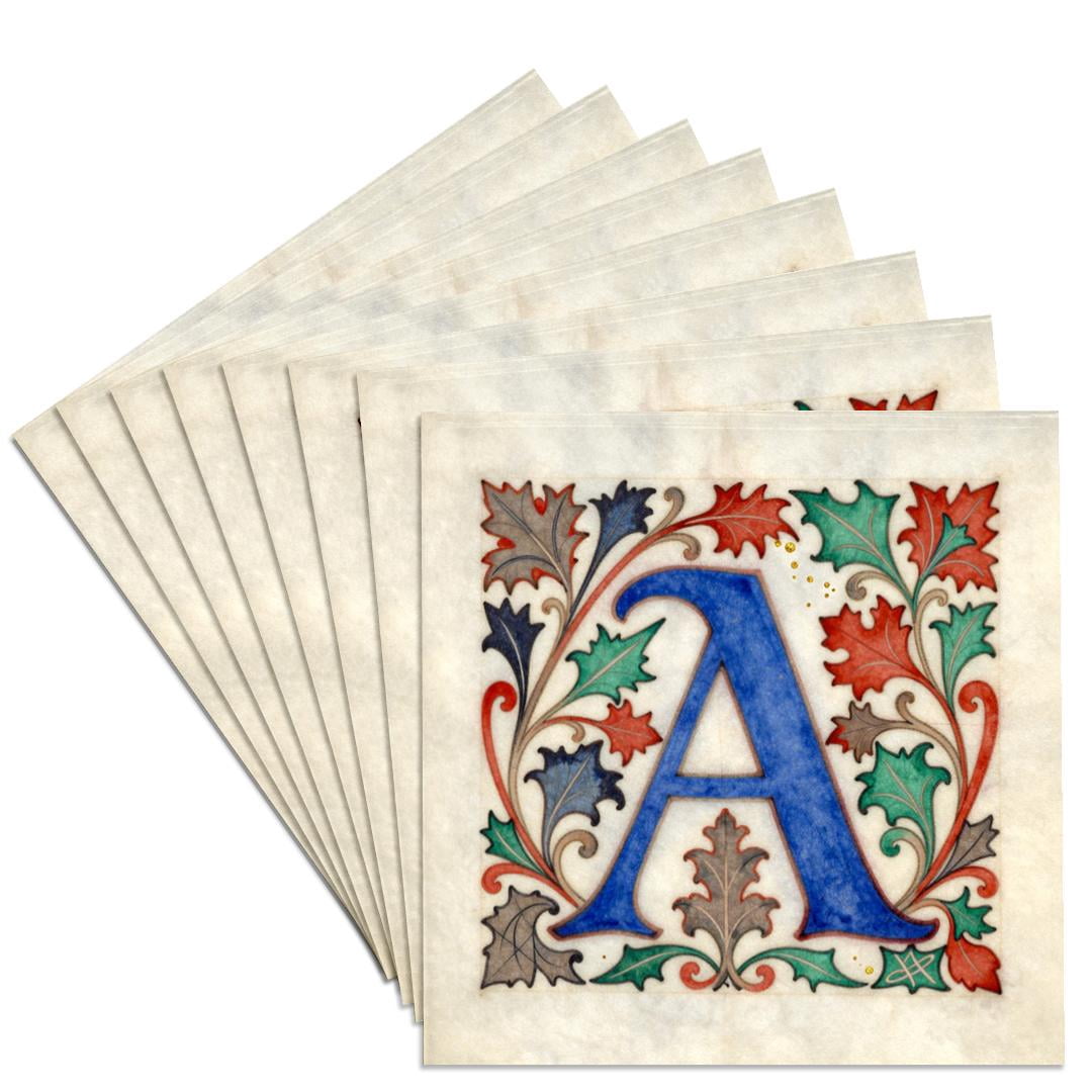 3drose, Personalized Illuminated Letter A, Set of 8 Ceramic Tile ...