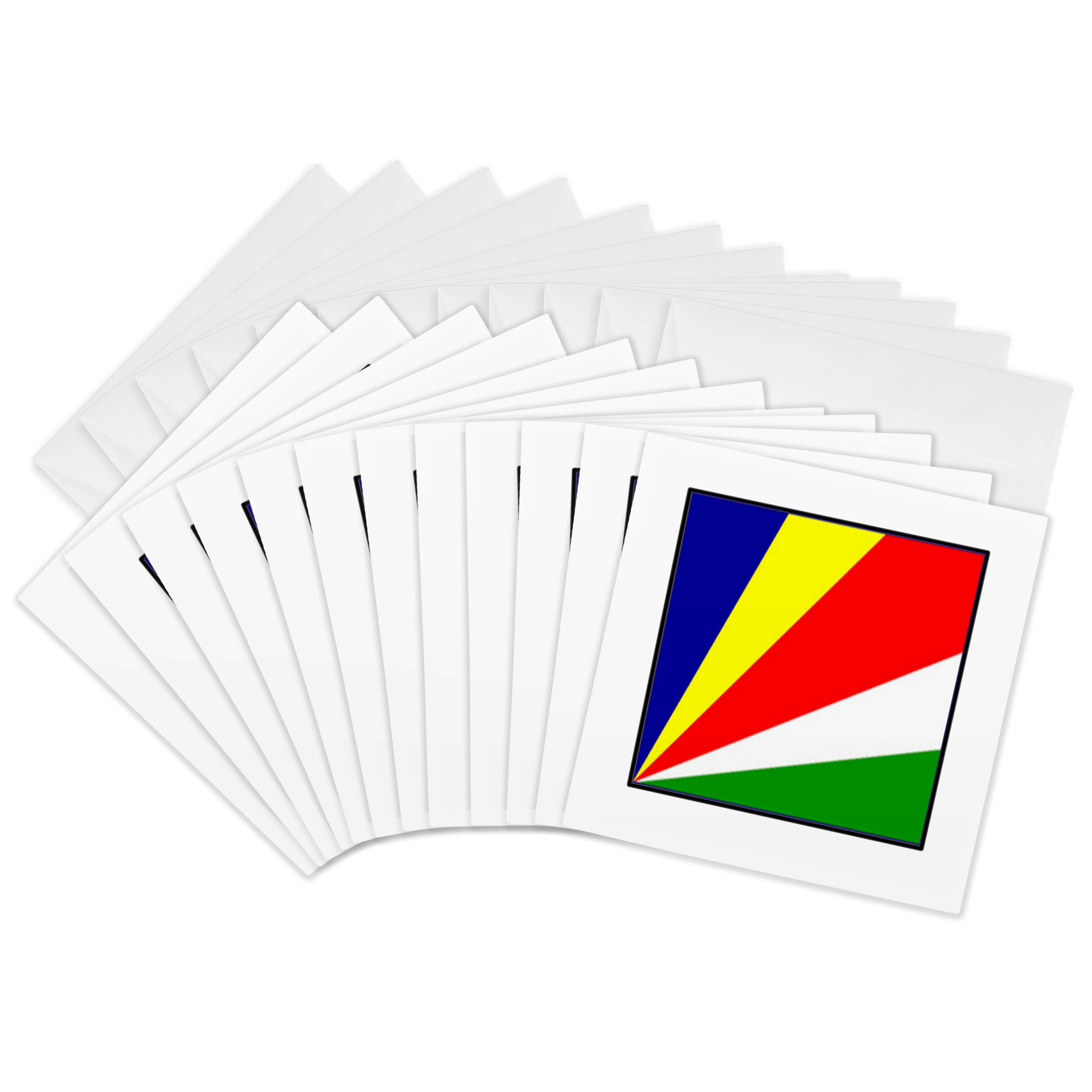 3drose, Photo of Seychelles Flag Button, 12 Greeting Cards with ...