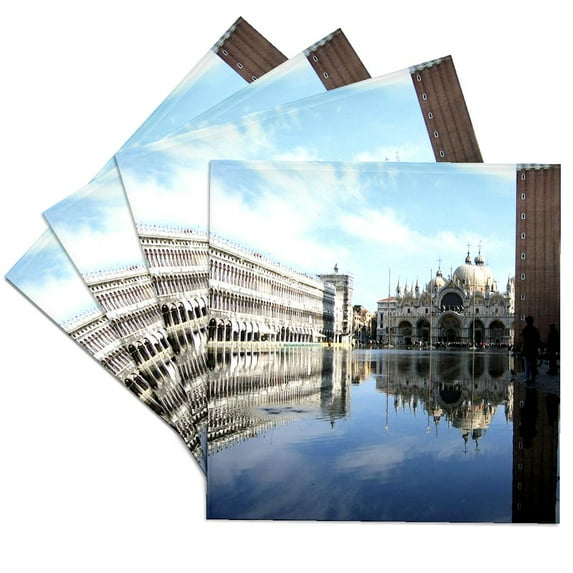 3drose, Piazza San Marco Venezia Italy, Set of 4 Ceramic Tile Coasters ...