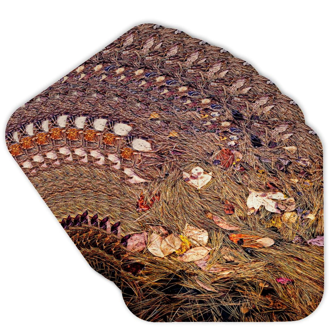 3drose, Pine Needles and Autumn Leaves, Set of 8 Coasters - Cork ...
