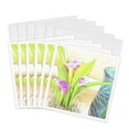 3drose, Pink Calla Lily Flowers and Vase- Floral Art, 6 Greeting Cards ...
