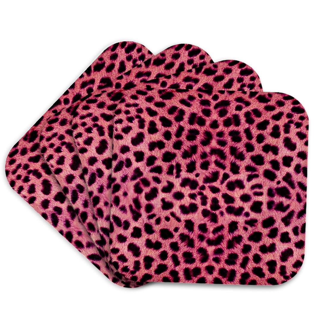 3drose, Pink Cheetah Animal Print, Set of 4 Coasters - Cork - Walmart.com