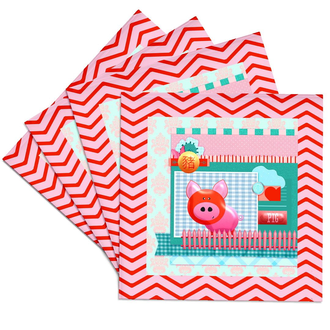 3drose, Pink Orange Pig, Picked Fence, Sign of the Pig, Blue Gingham ...