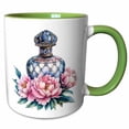 3drose, Pink Peony Floral Image of Jeweled Perfume Bottle Illustration ...