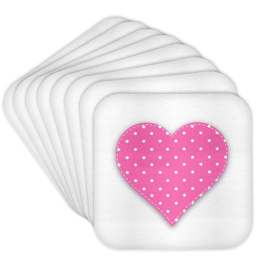 3drose, Pink Polka Dot Heart - Cute Girly Heart Shape with White Dots ...