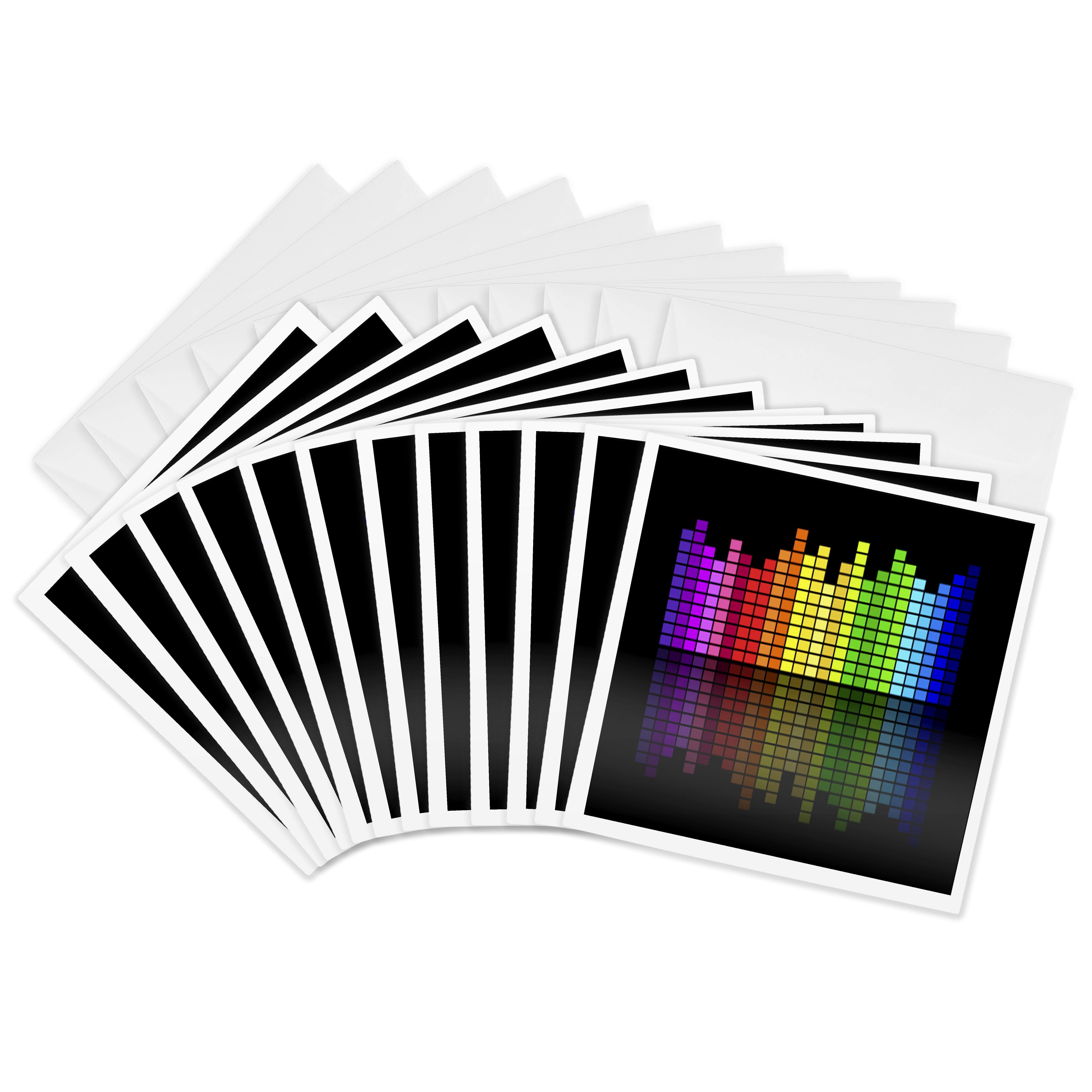 3drose, Pink Red Green Yellow Blue Music Equalizer on Black, 12 ...