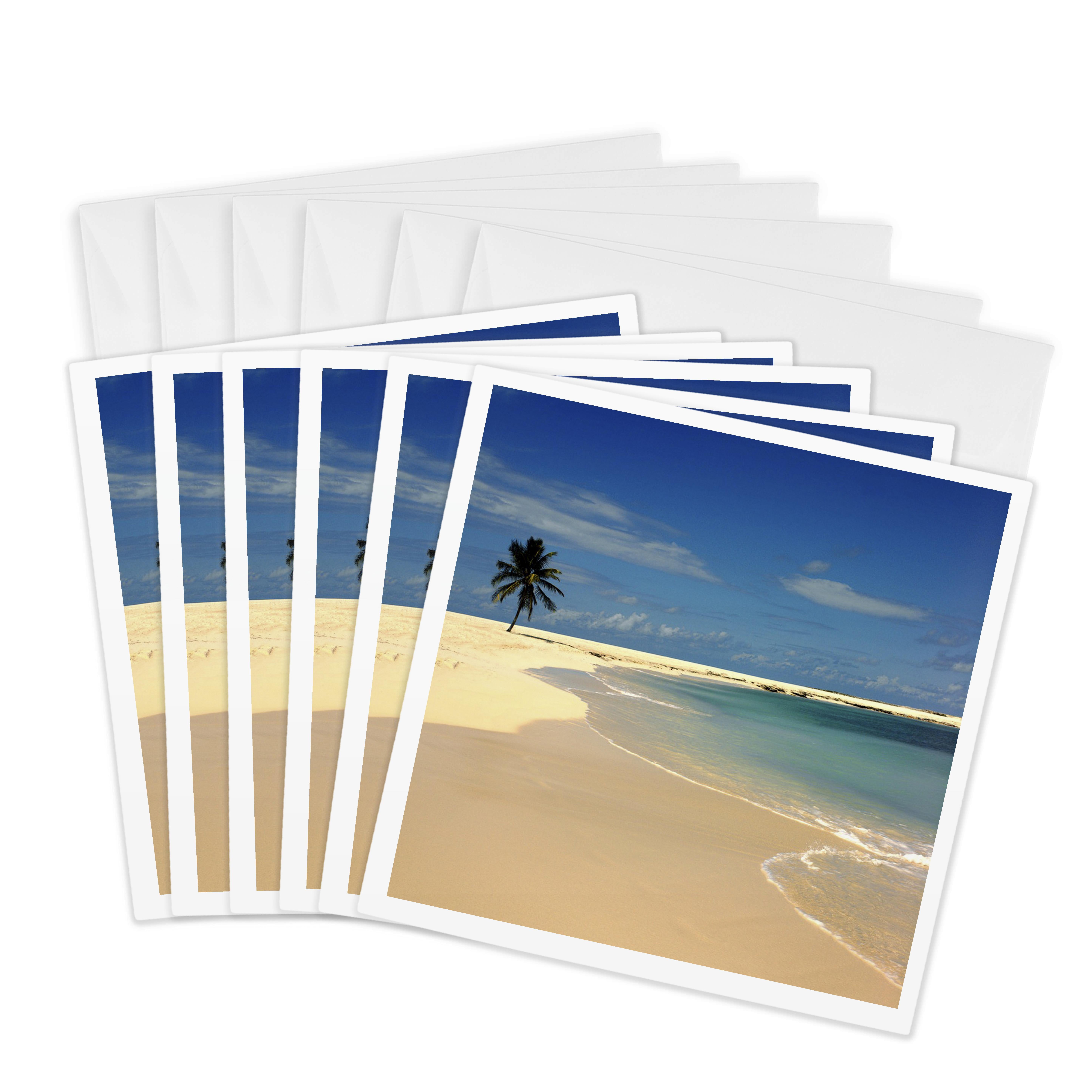 3drose, Pink Sands Await, 6 Greeting Cards with Envelopes - Walmart.com