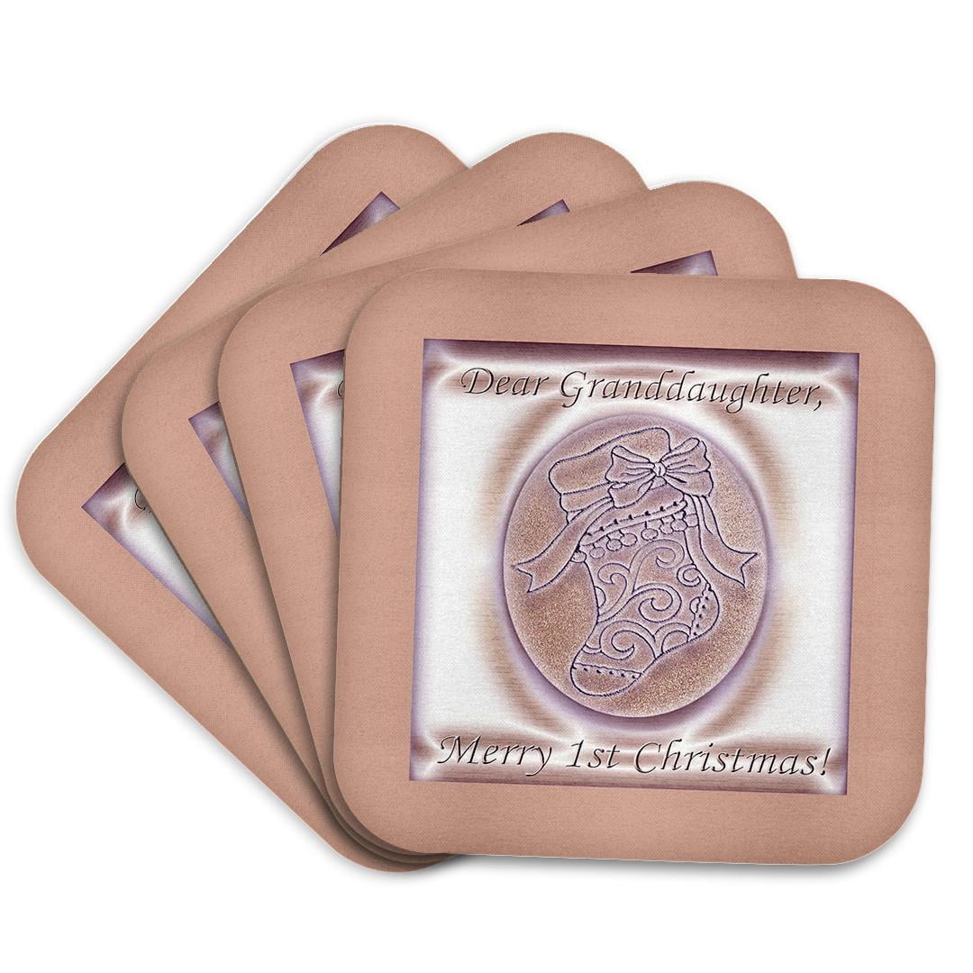 3drose, Pink Stocking for Granddaughter 1st Christmas, Set of 4 ...