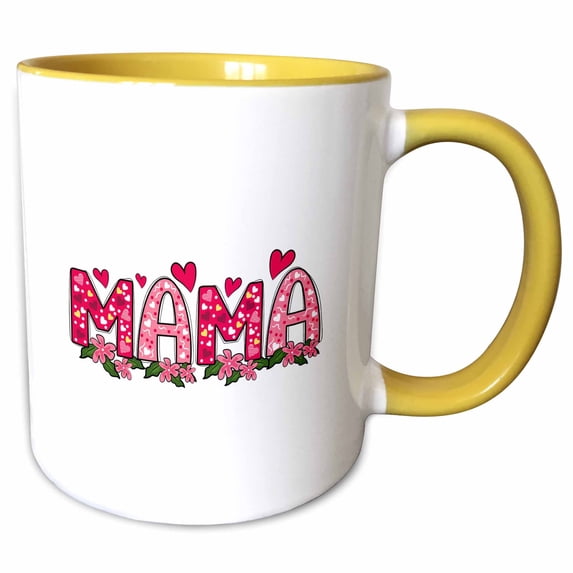 3drose, Pink Word Mama, Red Hearts, Flowers. Mothers Day Artsy Gift ...